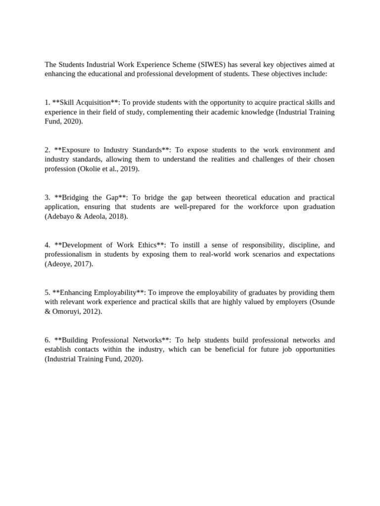 The Students Industrial Work Experience Scheme | PDF | Intelligence ...