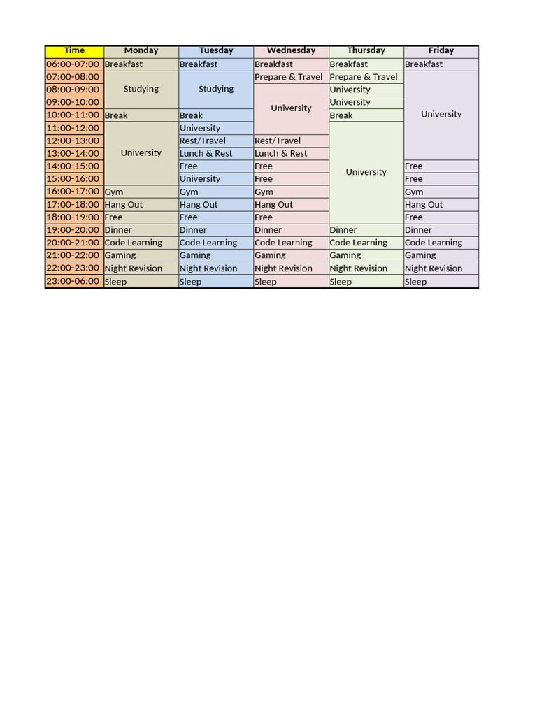 Copie de Marouane - Daily - Schedule | PDF