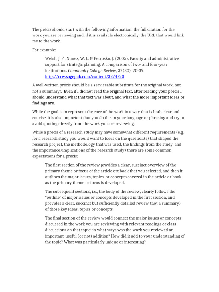 Precis - A Brief Overview | PDF