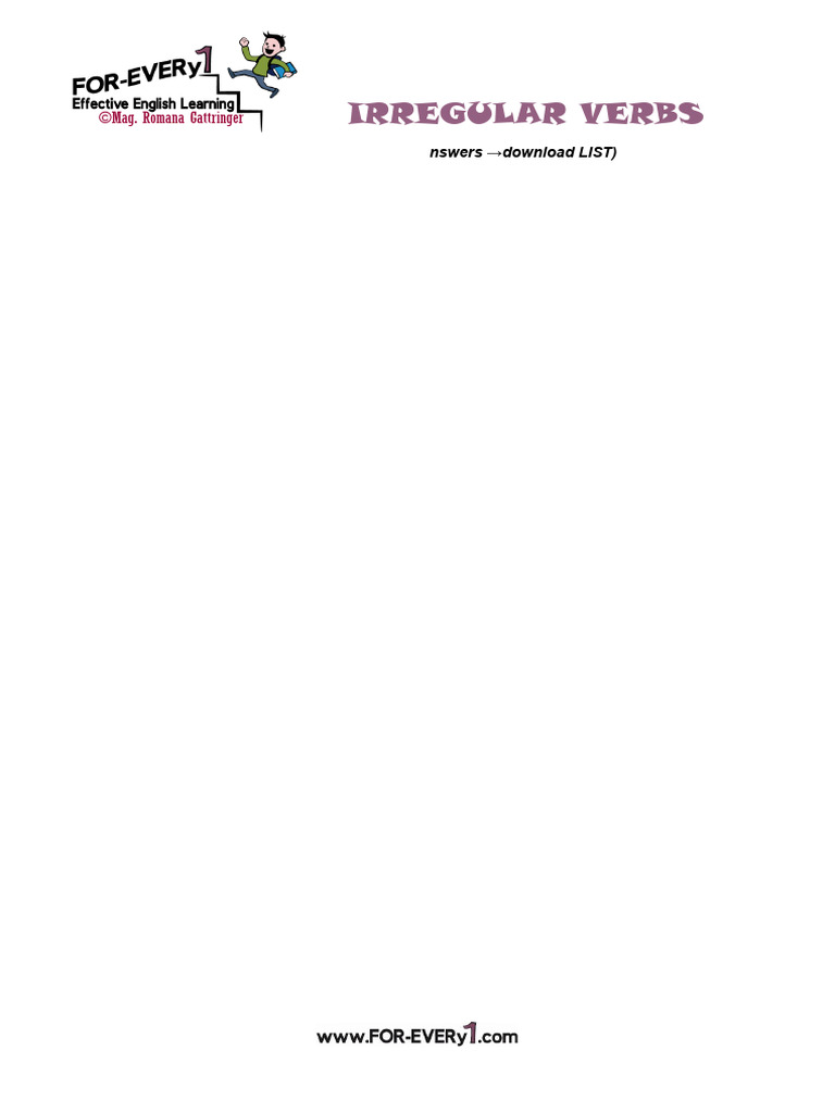 Irregular Verbs Missing Forms Part1 | PDF