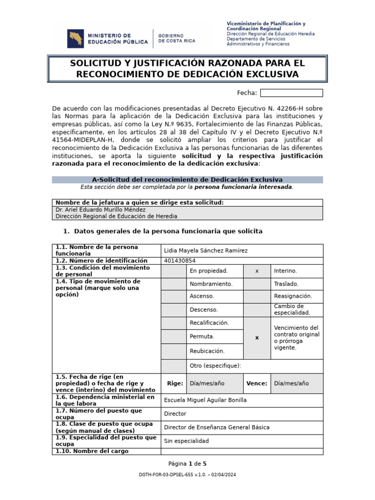 DGTH-FOR-03-DPSEL-655 v.1.0. - 02-04-2024 SOLICITUD Y JUSTIFICACIÓN ...