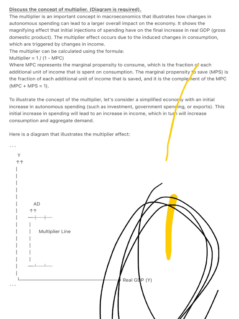 Discuss The Concept of Multiplier. (Diagram Is Required) 3 | PDF ...