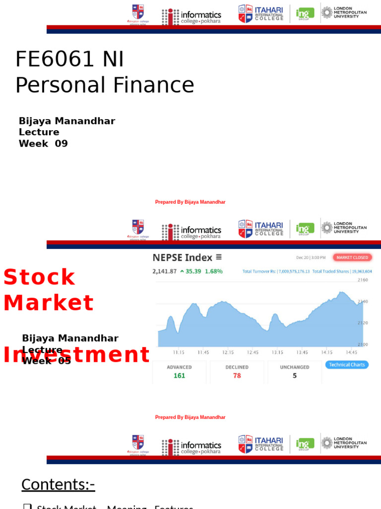 Week 05 - Stock Market Investment - Lecture - BBA | PDF | Bonds ...