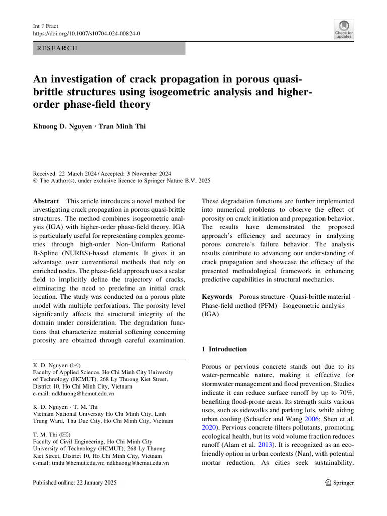 An Investigation of Crack Propagation in Porous Quasi-Brittle Structures Using Isogeometric ...
