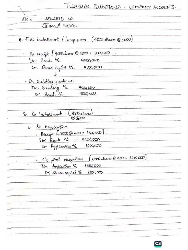 Company Acc Tutorial Solutions | PDF