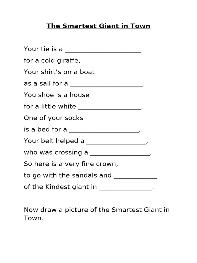 Creative Activities for "The Smartest Giant" | PDF