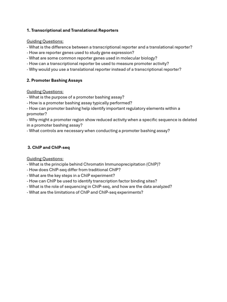Understanding Reporter Genes and ChIP Techniques | PDF | Promoter ...