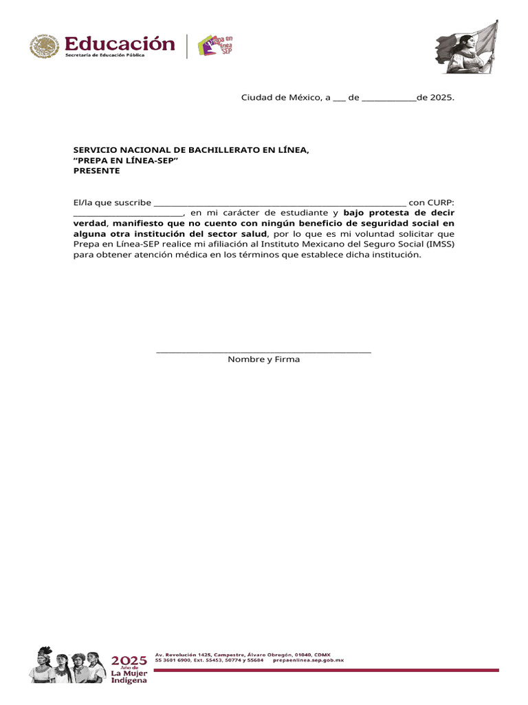 Carta Responsiva Imss | PDF