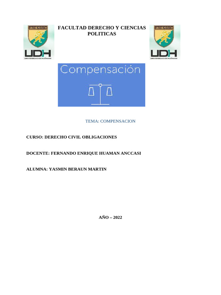 Compensación en Derecho Civil | PDF | Pagos