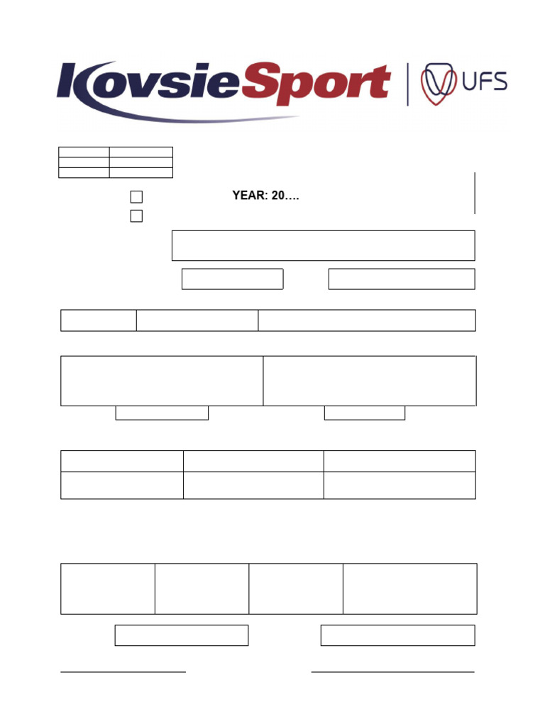 Kovsie Sport Bursary Application Form | PDF