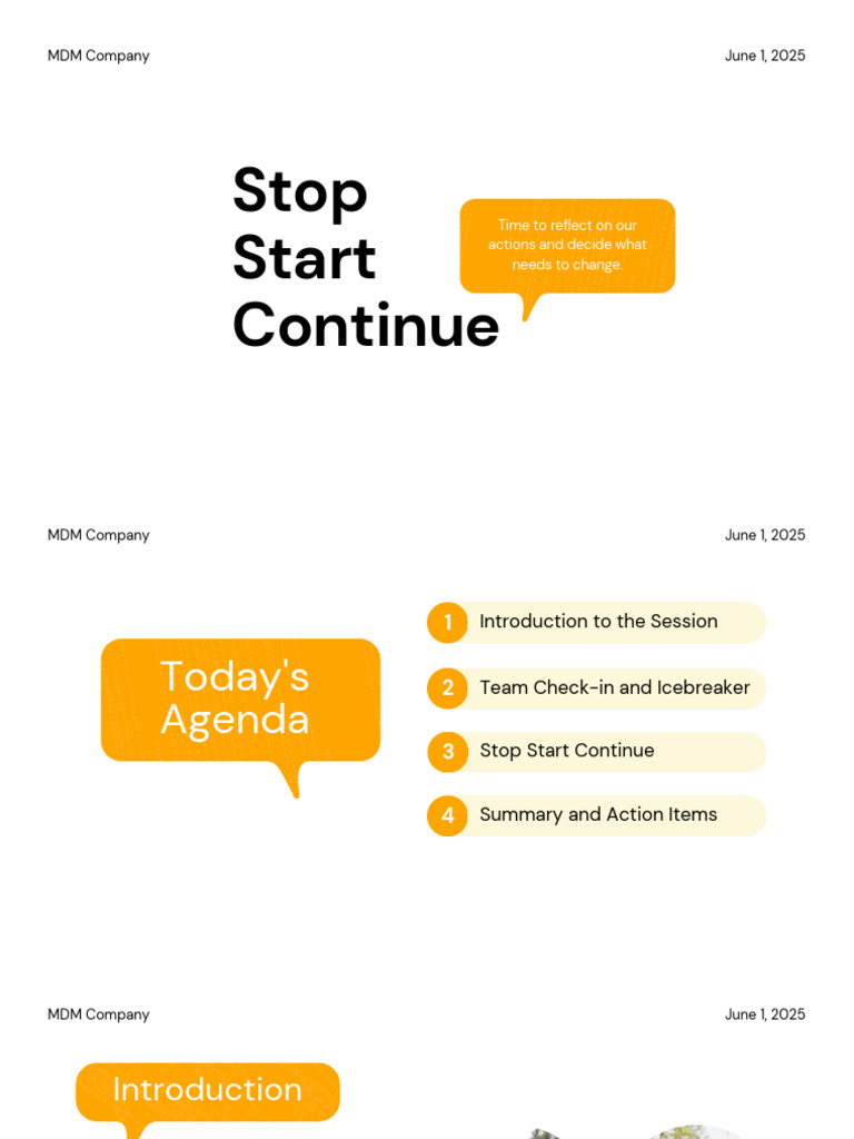 Stop Start Continue Brainstorm Presentation | PDF