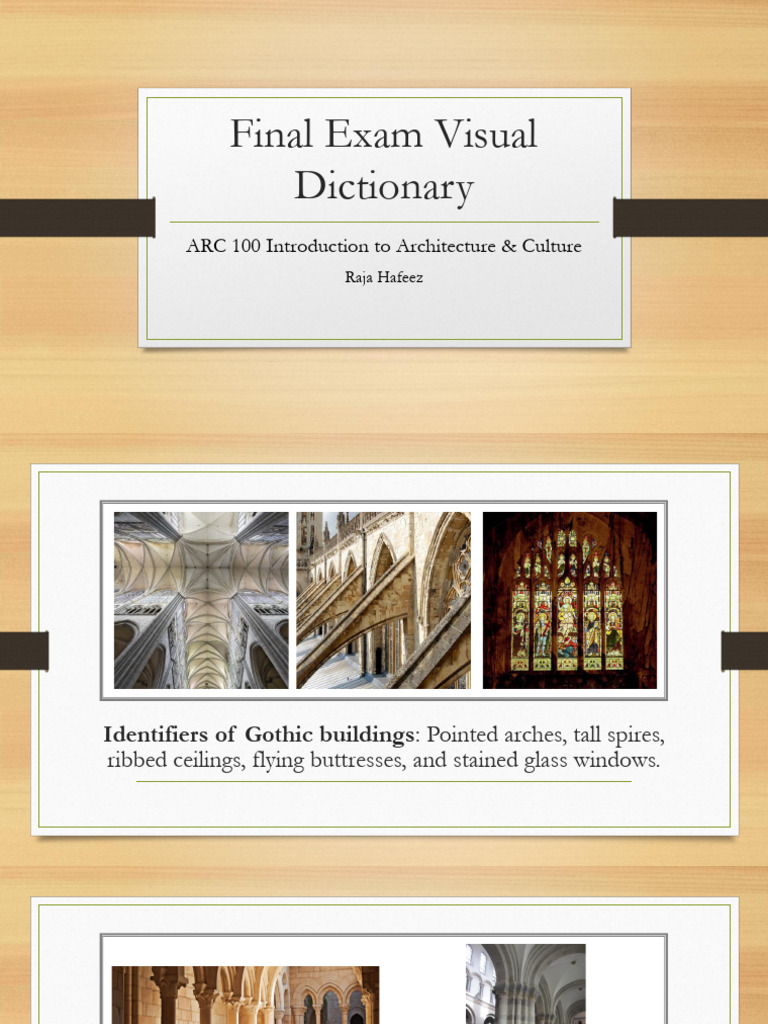 Final Exam Visual Dictionary | PDF | Baroque | Gothic Architecture