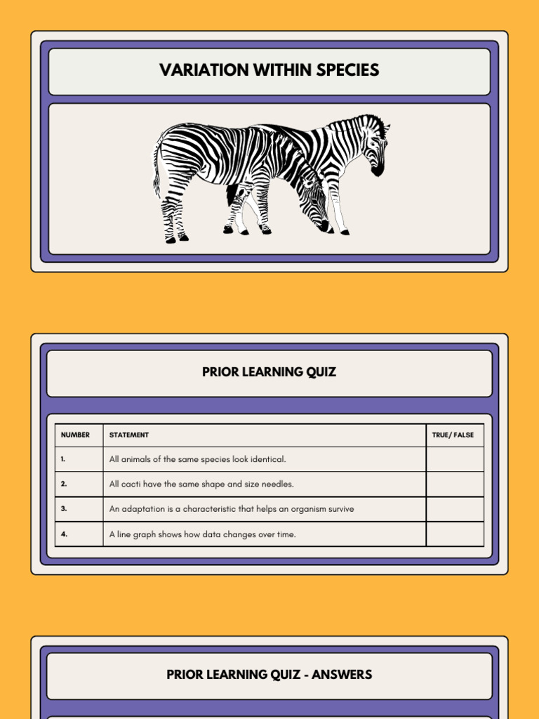 Continuous and Discontinuous Variation Lesson Presentation in Yellow ...