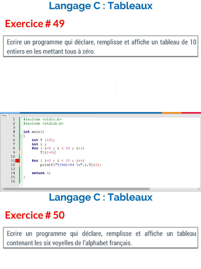 12. 12 Exercices corrigÃ©s sur les tableaux | PDF