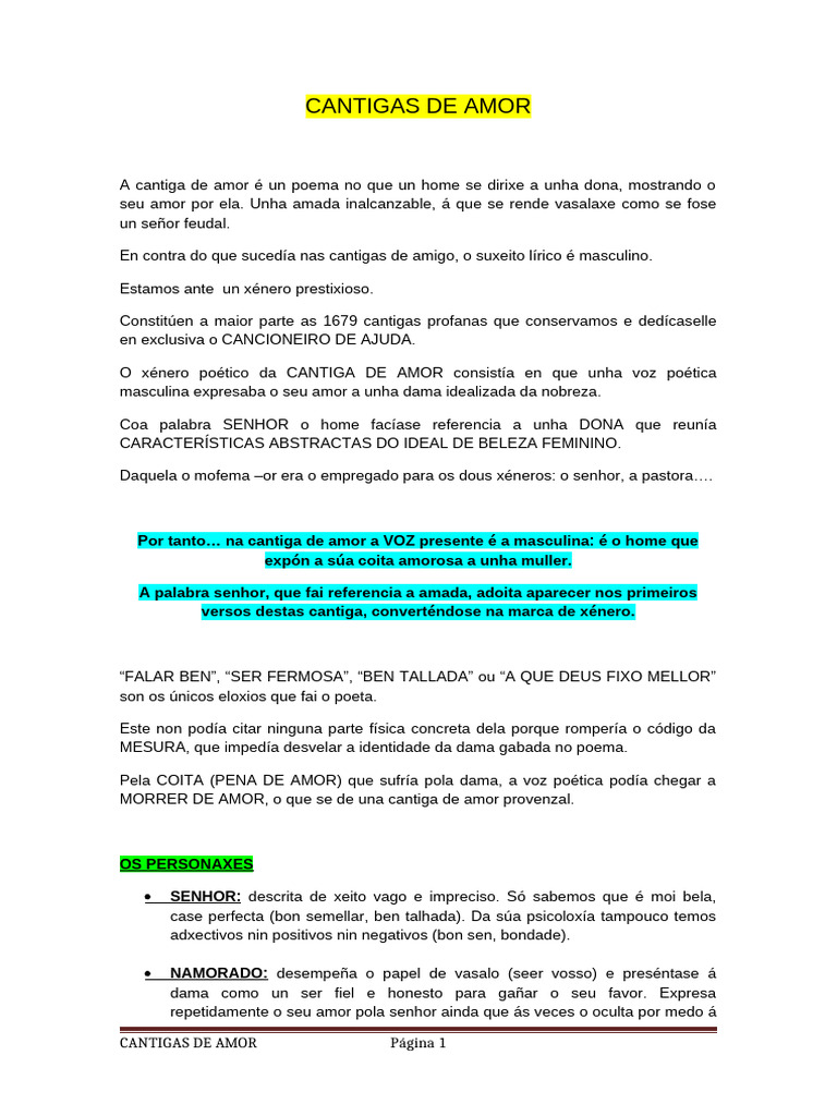 CANTIGAS DE AMOR | PDF