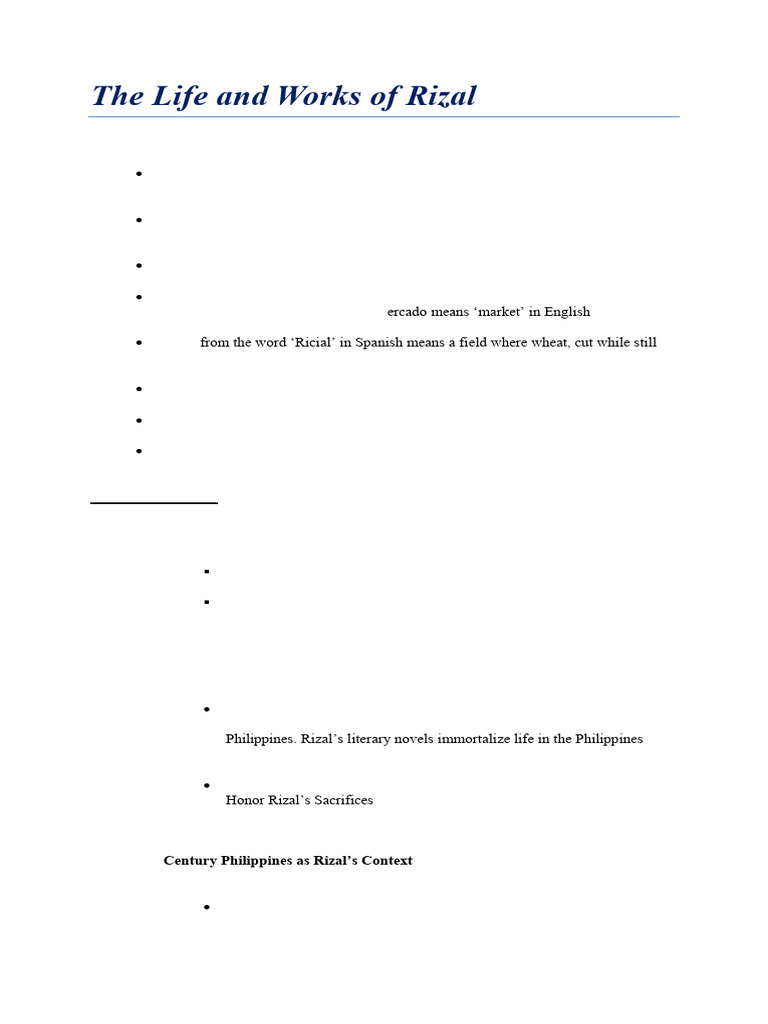 Rizal Chapters 1 and 2 | PDF