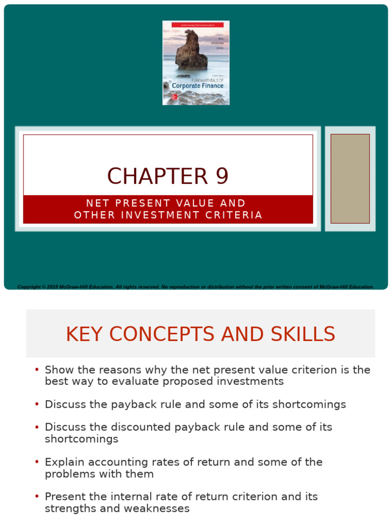 Ross_12e_PPT_Ch09 | PDF | Internal Rate Of Return | Net Present Value