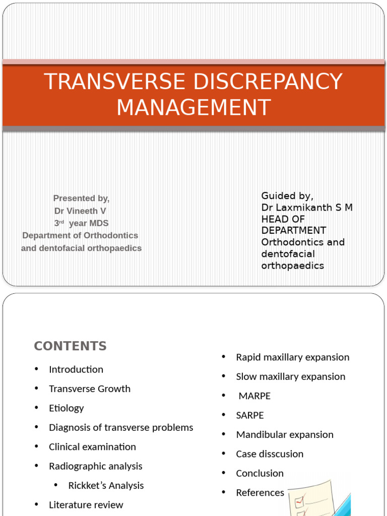 Transverse Diagnosis and Management | PDF | Dentistry Branches | Dental ...