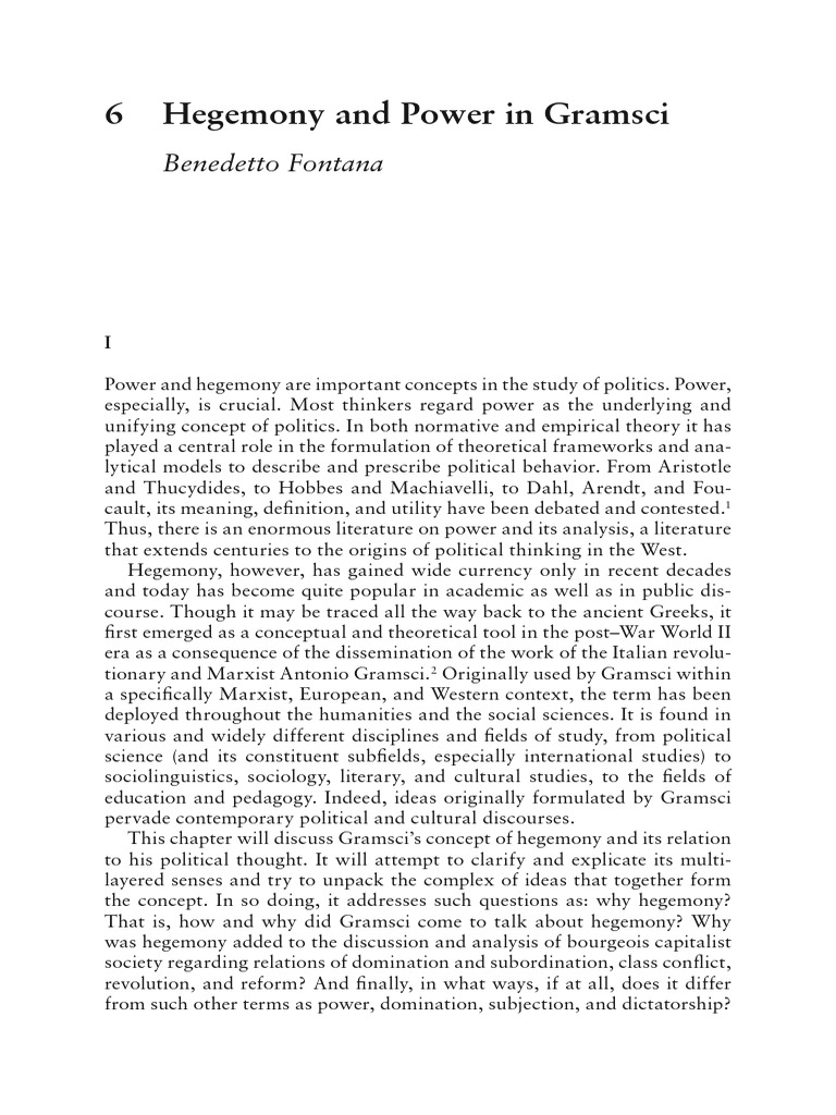 5 - Fontana - Hegemony and Power in Gramsci | PDF | Antonio Gramsci | Hegemony