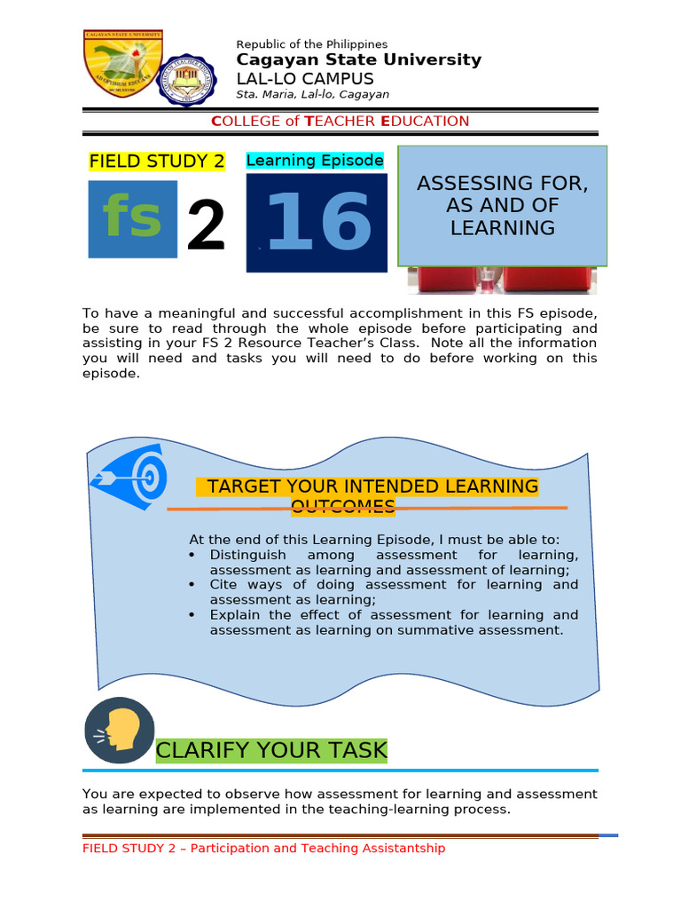 Field Study 2 Episode 16 | PDF | Educational Assessment | Learning