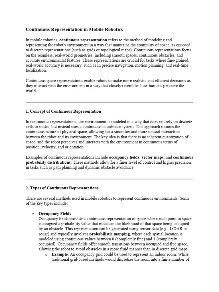 Unit 4 Continuous Representation | PDF | Kalman Filter | Robotics