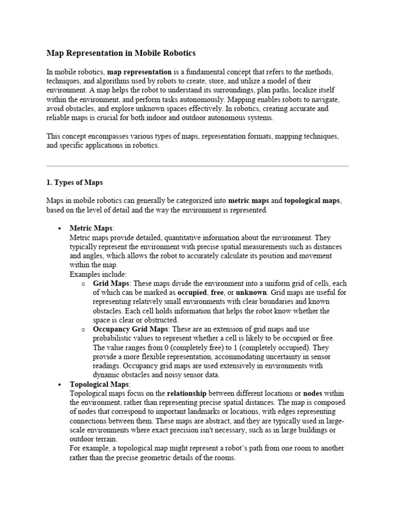 Unit 4 Map Representation | PDF | Robotics | Applied Mathematics