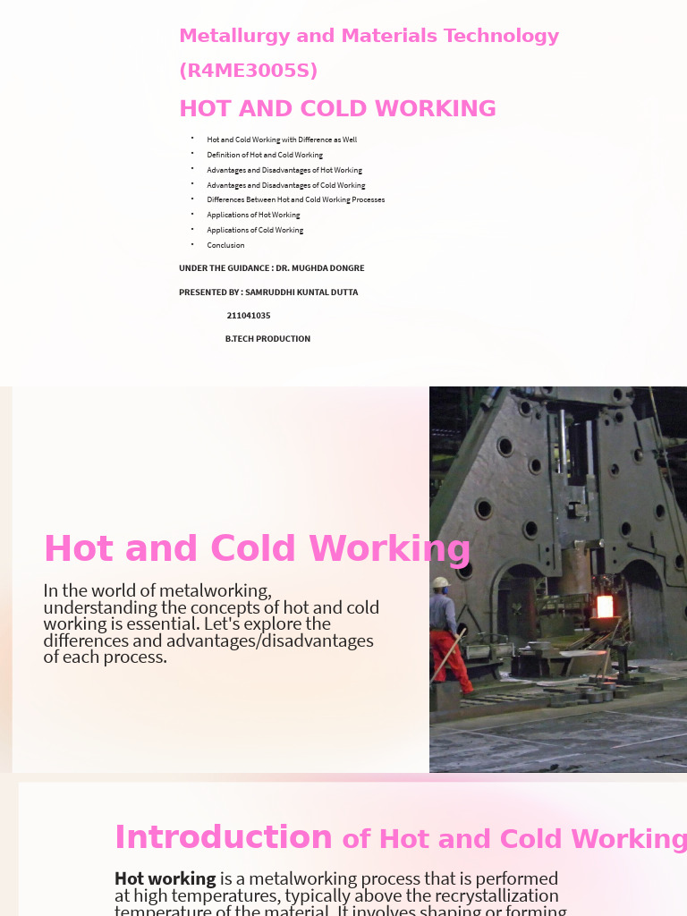 Hot vs Cold Working in Metalworking | PDF | Rolling (Metalworking ...