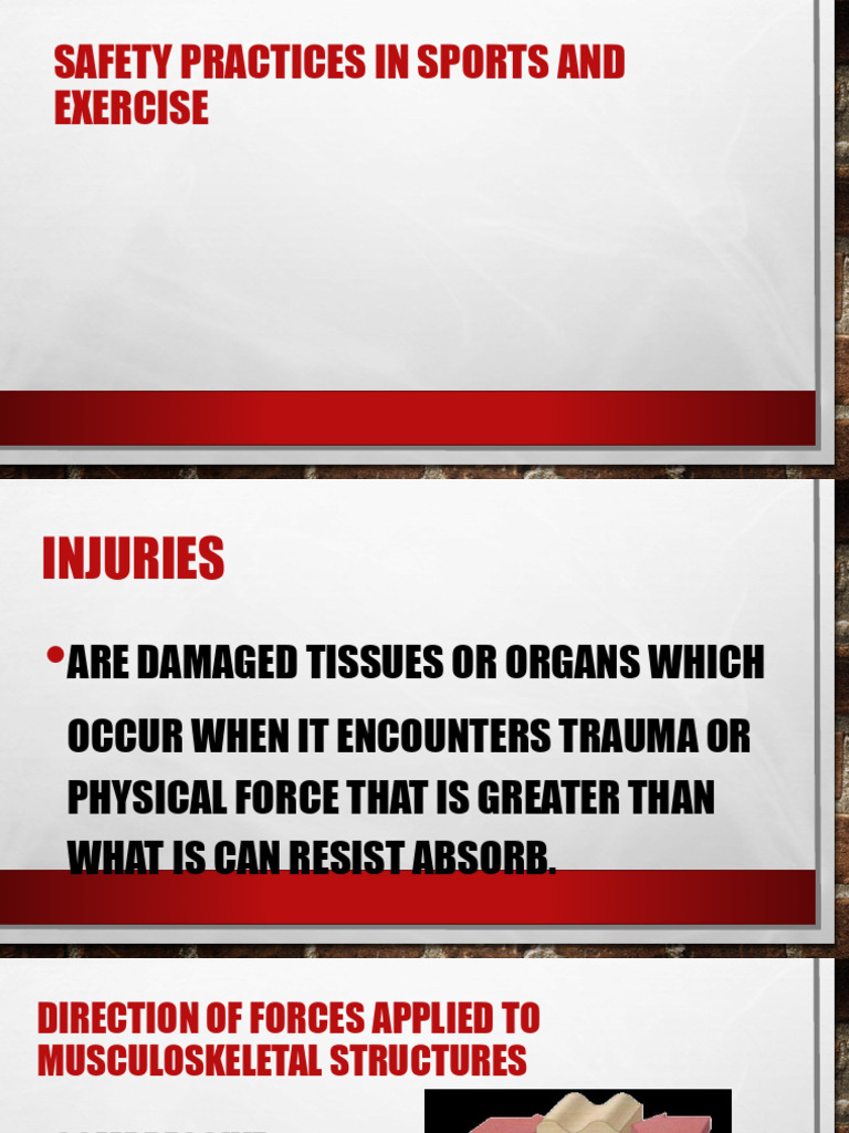 Lesson 1- Safety Practices in Sports and Exercise | PDF | Traumatology ...