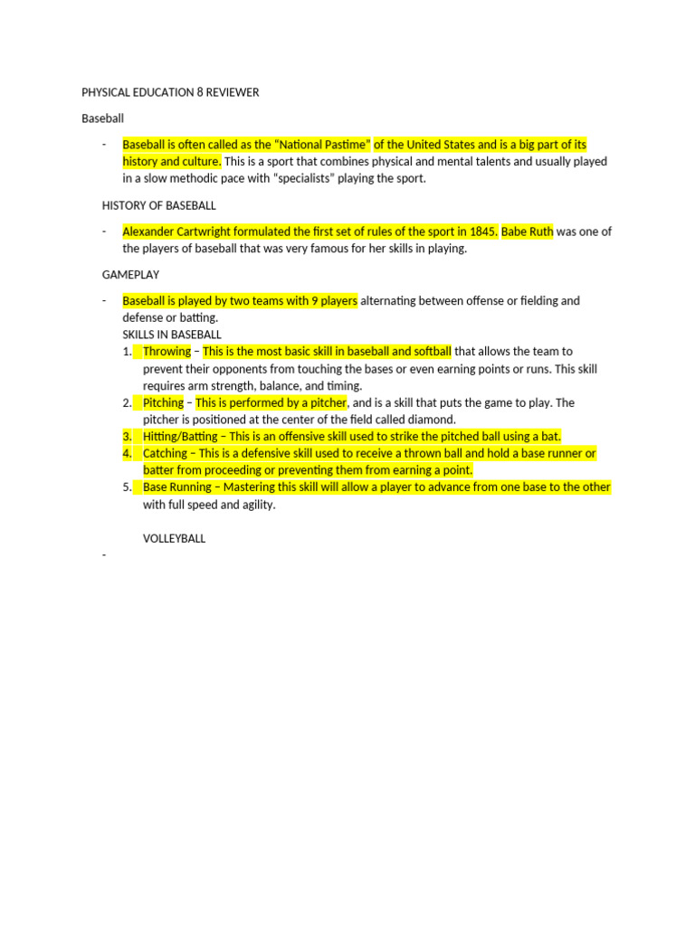 Physical Education 8 Reviewer 3RD Quarter | PDF