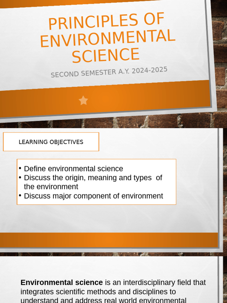 PRINCIPLES OF ENVI SCIE Lesson 1 PPT1 | PDF | Ecosystem | Natural Environment