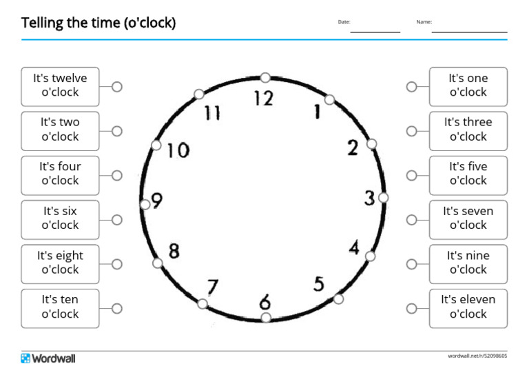 Telling Time: O'Clock Basics | PDF