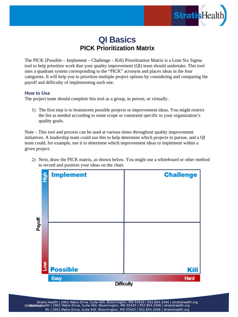 QI-Processes-PICK-Prioritization-Matrix | PDF