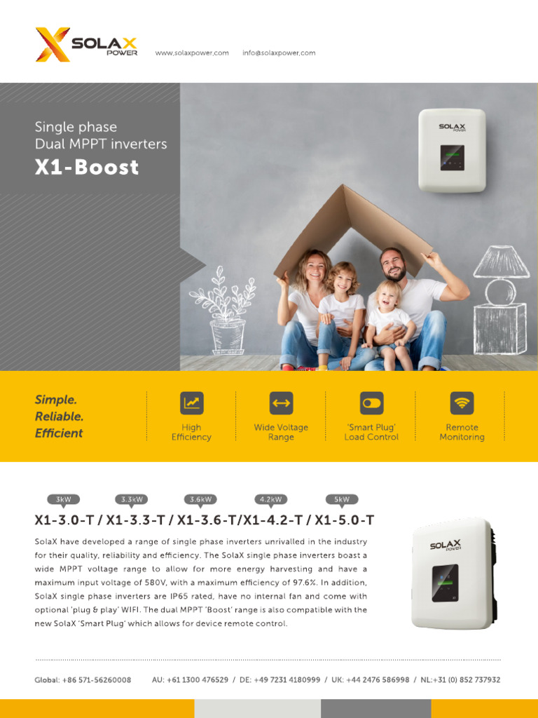 Ficha Tecnica SOLAX X1-Boost | PDF