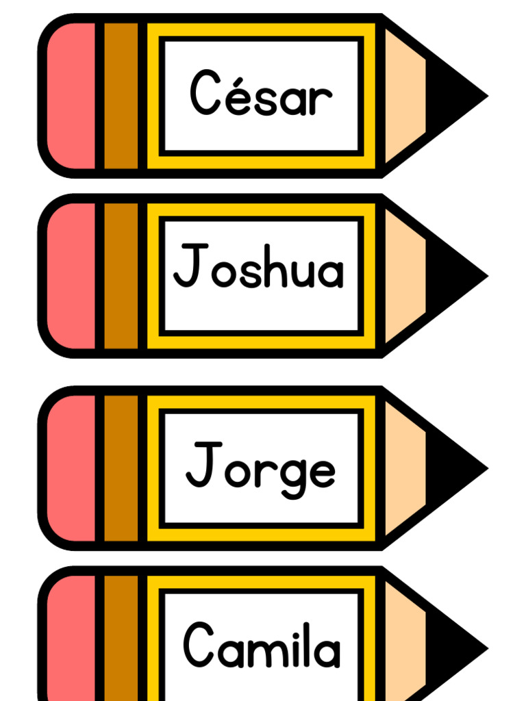Colorful Name Pencil Flashcards | PDF