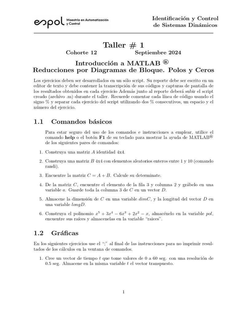 Taller1 IdentControlSD | PDF | Matriz (Matemáticas) | Matemáticas