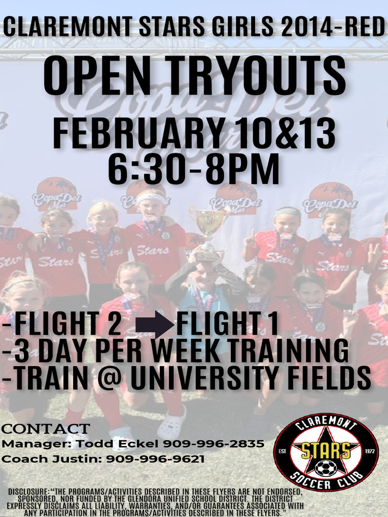 Open Tryouts Glendora | PDF