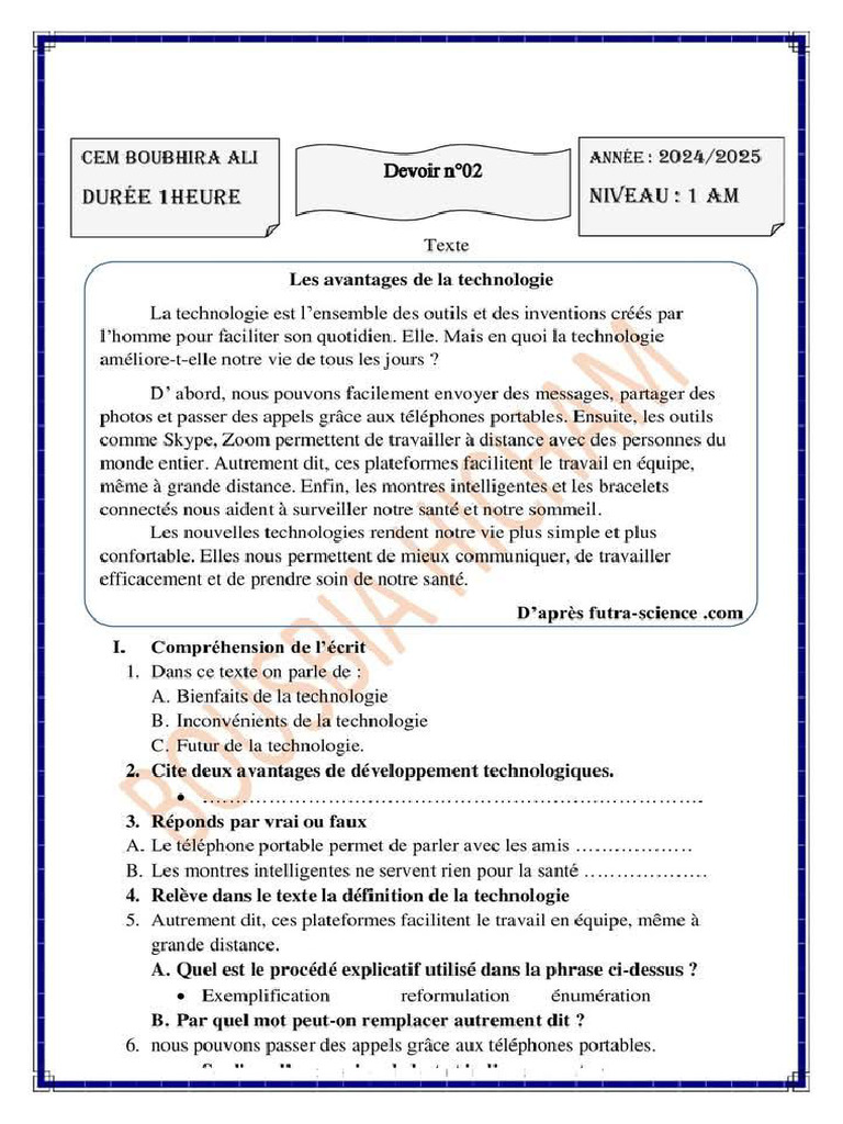 sujet 1am | PDF