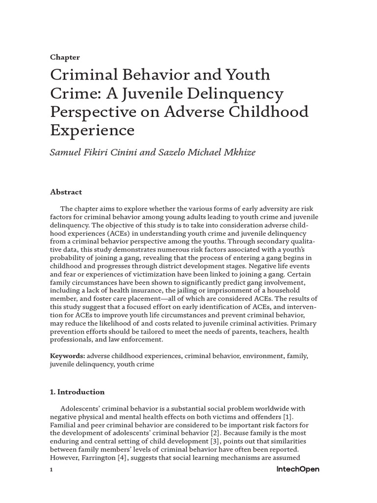 Youth Crime and Adverse Childhood Experiences | PDF | Juvenile ...