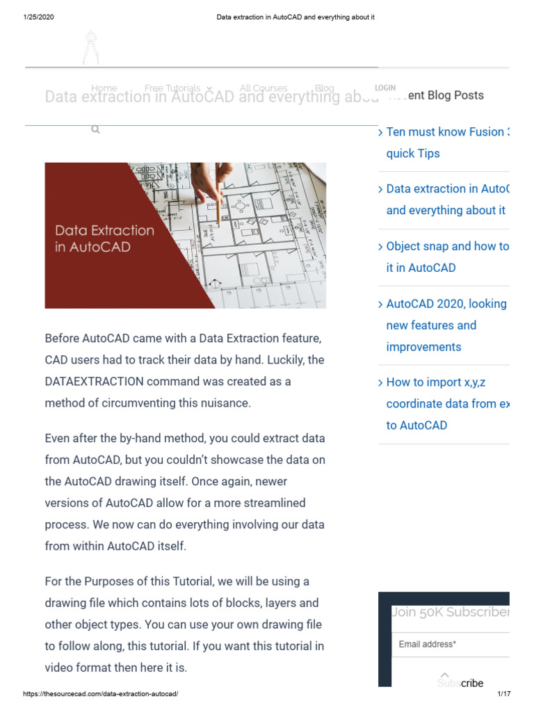 Data Extraction in AutoCAD and Everything About It | PDF | Auto Cad ...