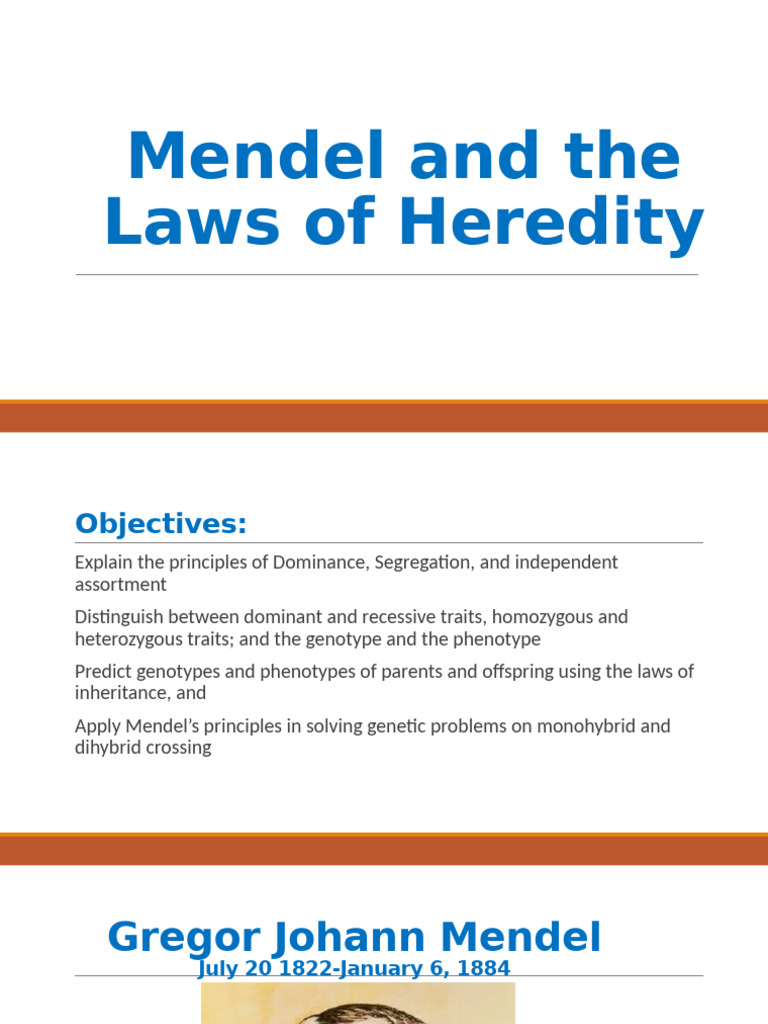 Mendel and Laws of Inheritance | PDF | Dominance (Genetics) | Genotype