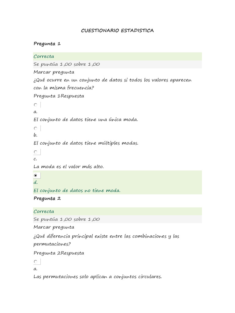 Estadistica Preguntas Unidas | PDF | Modo (Estadísticas) | Histograma