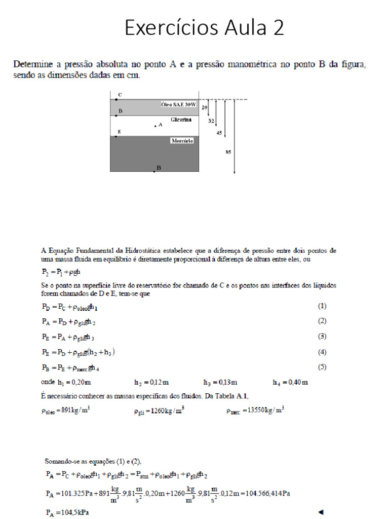 Exercícios Aula 2 MEC FLu | PDF