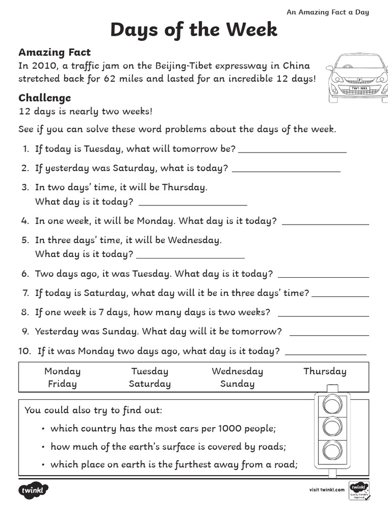 t t 2548159 Days of the Week Activity Sheet Ver 1 NoRestriction | PDF