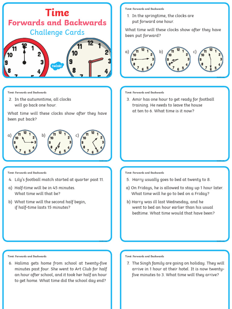 T N 2544986 Year 2 Time Forwards and Backwards Challenge Cards Ver 3 ...
