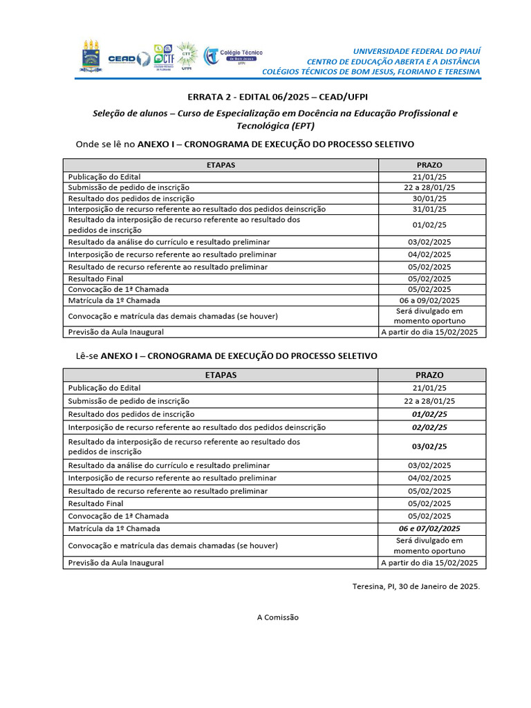 Errata 2 Do Edital 06 2025 Docencia Ept Alunos 27012025 | PDF | Aprendizado
