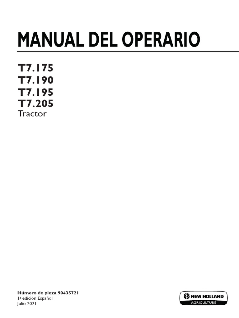 Manual T7.175 - T7.190 - T7.195 - T7.205 | PDF | Filtración | Eje