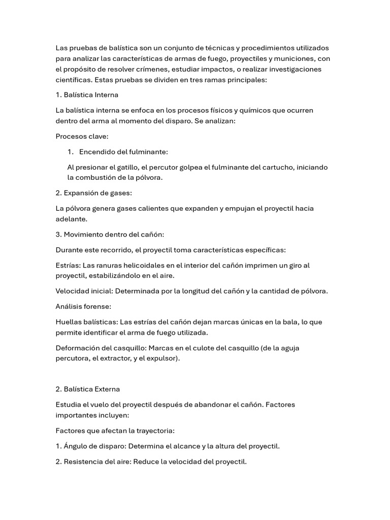 Guía de Pruebas Balísticas Forenses | PDF | Balística | Proyectiles