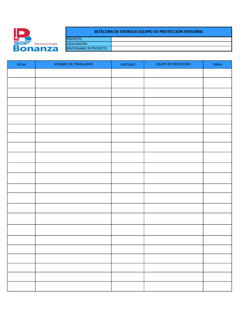 Bitacora Entrega Epp | PDF