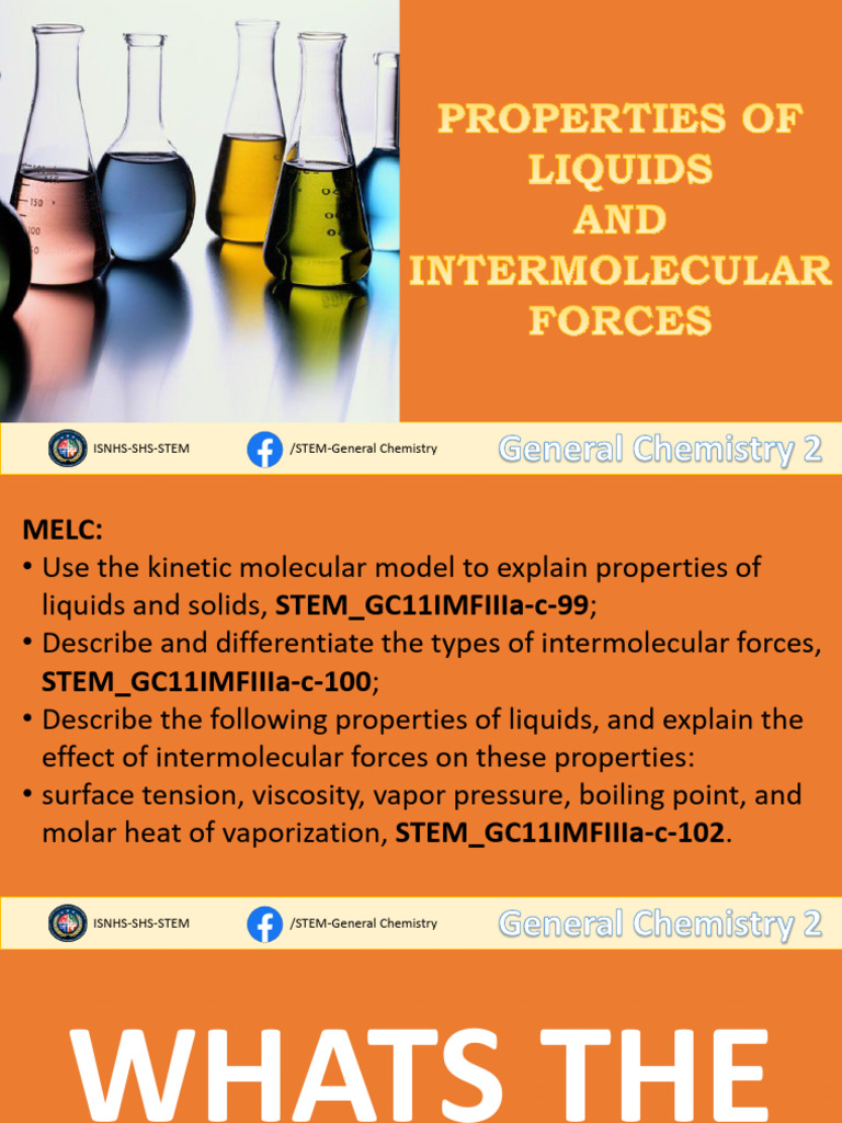 Lesson 1 KMT Intermolecular Liquids Forces | PDF | Intermolecular Force ...