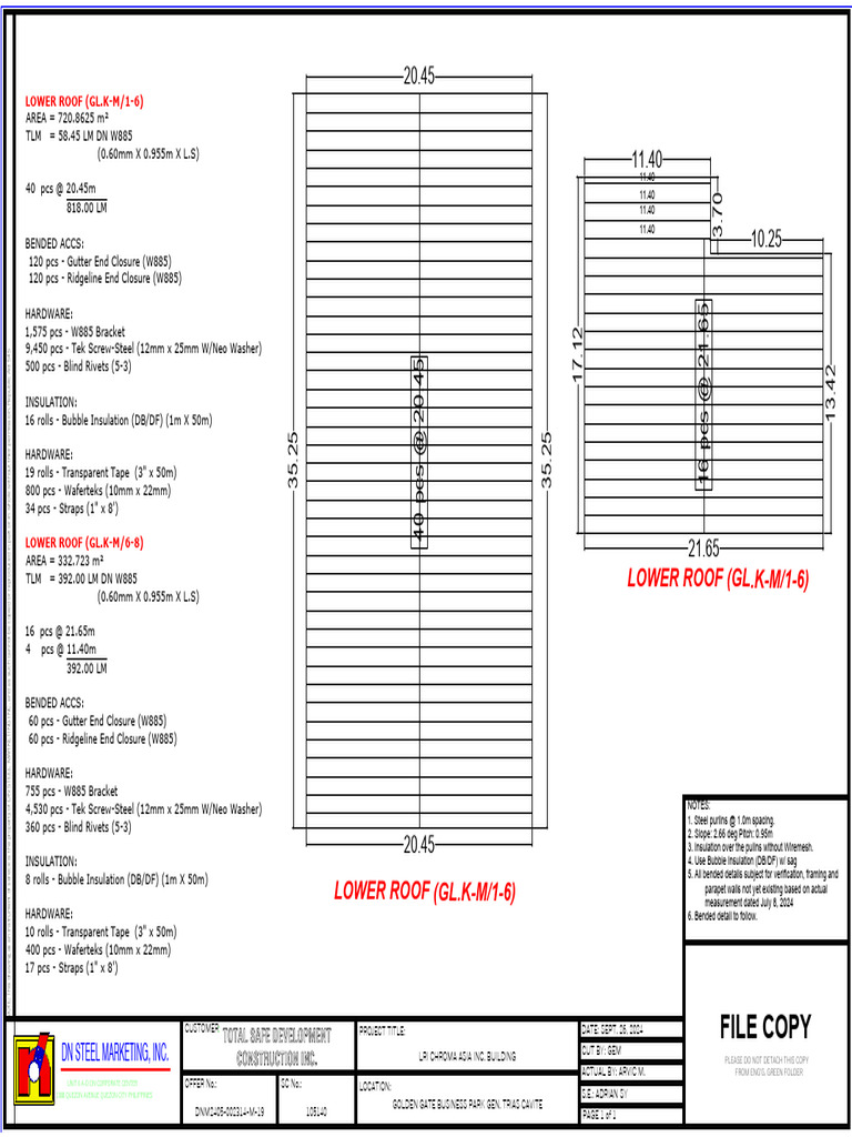 Total Safe Devt. Const. Inc.(Cuttinglist) | PDF